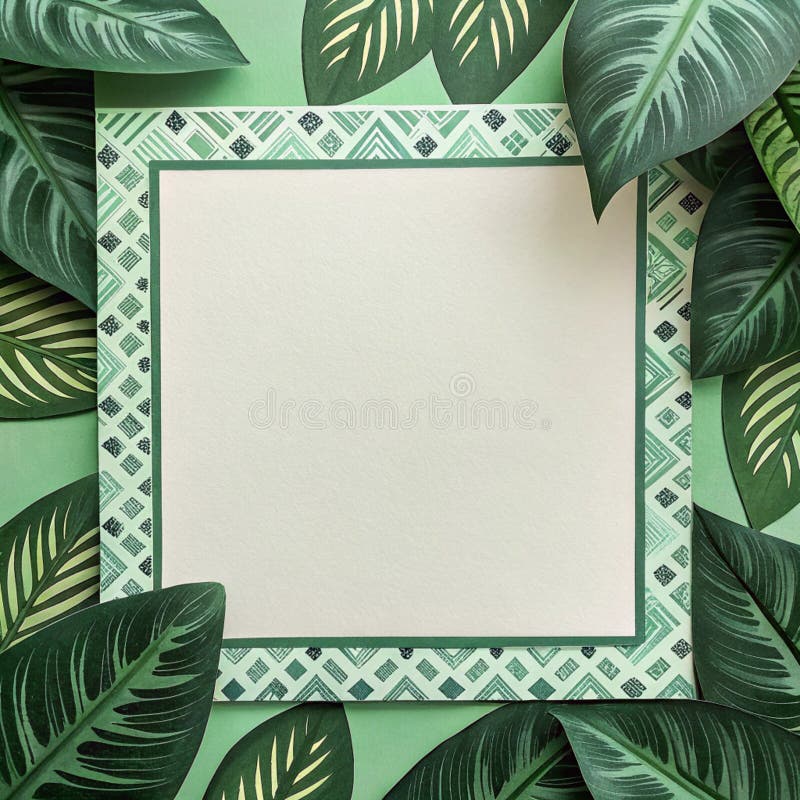 Memphis Pattern Border with Paper Texture and Forest Whisper Palette ...