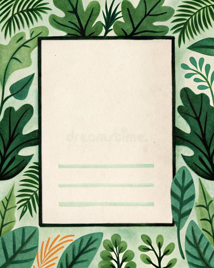 Memphis Pattern Border with Paper Texture and Forest Whisper Palette ...