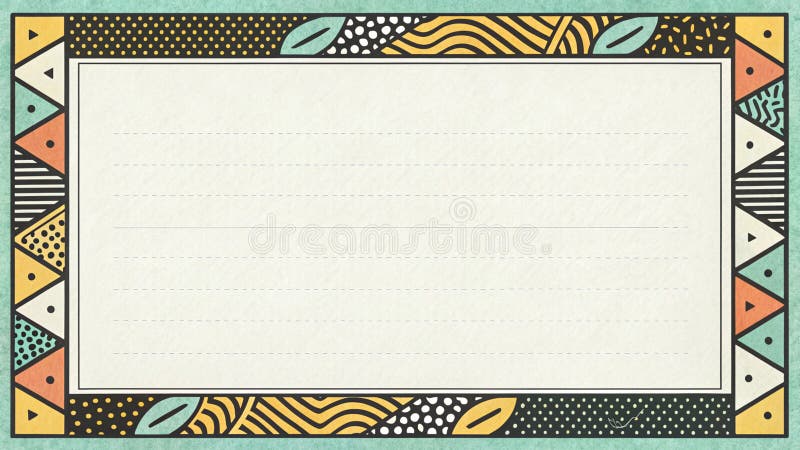 Memphis Pattern Border with Paper Texture and Modern Chic Palette Stock ...