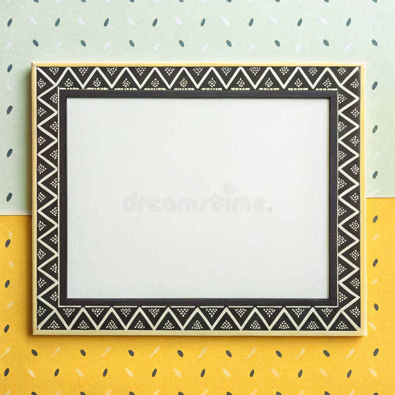 Memphis Pattern Border with Paper Texture and Modern Chic Palette Stock ...