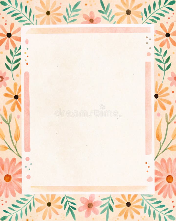 Memphis Pattern Border with Paper Texture and Soft Blush Palette Stock ...