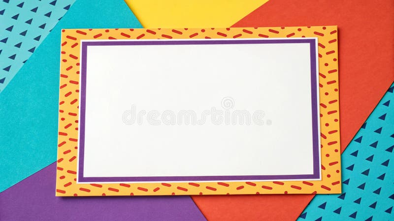 Memphis Pattern Border with Paper Texture and Soft Serenity Palette ...