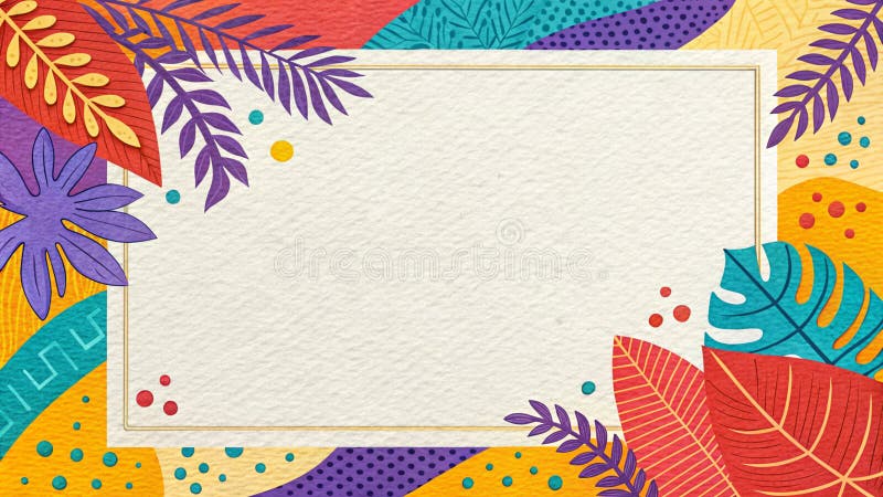 Memphis Pattern Border with Paper Texture and Soft Serenity Palette ...