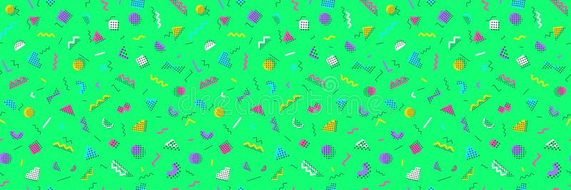 Memphis Pattern Consisting Geometry Shape and Line Stock Vector ...