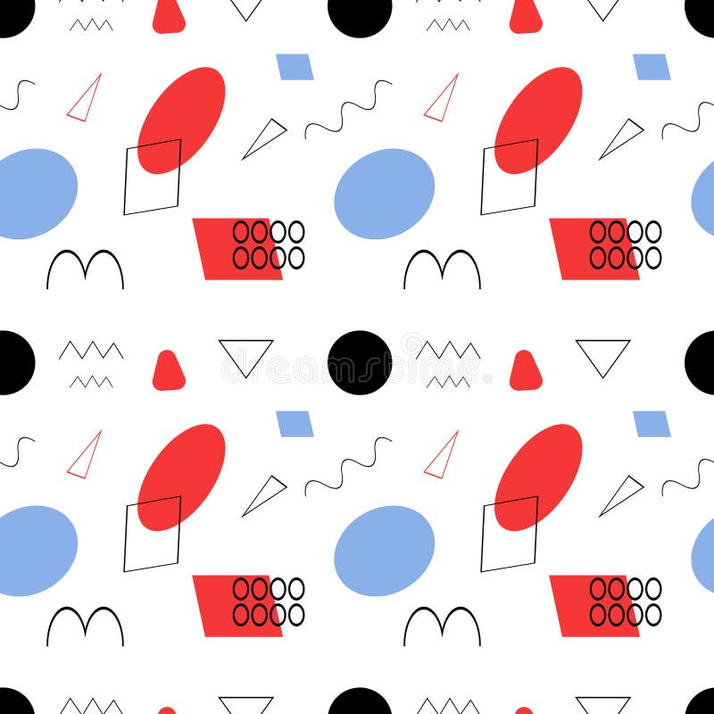 Memphis Pattern. Retro Background in Color Figures Stock Vector ...