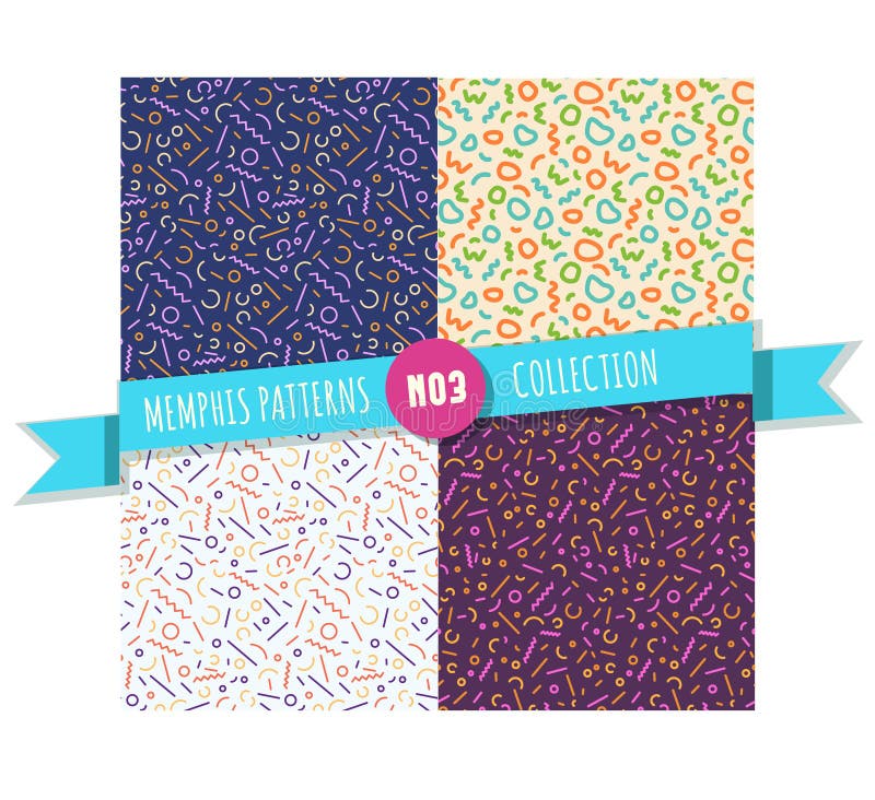 Memphis Pattern Seamless Collection Stock Vector - Illustration of ...