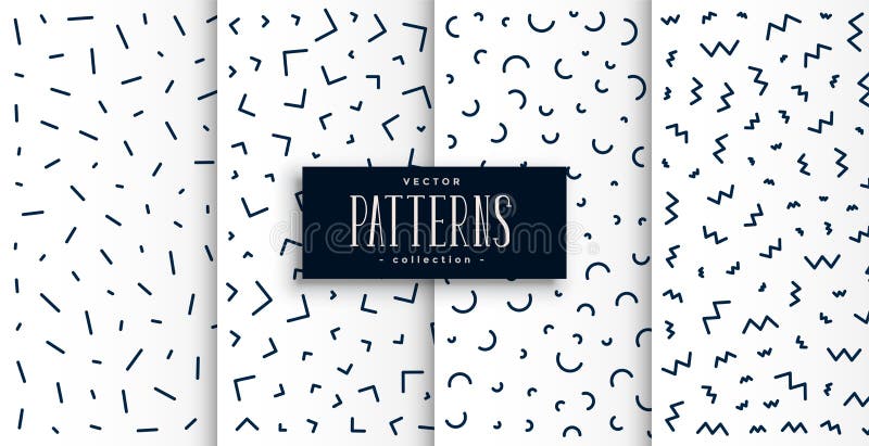 Memphis Pattern Set in Black and White Color Stock Vector ...