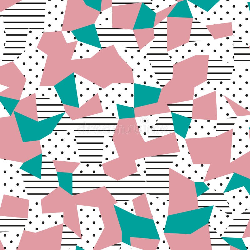 The Memphis Pattern. Trending Abstract Design with Irregular Shapes ...