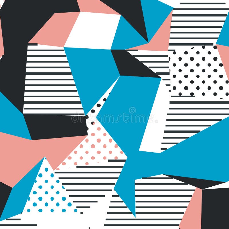 The Memphis Pattern. Trending Abstract Design with Irregular Shapes ...