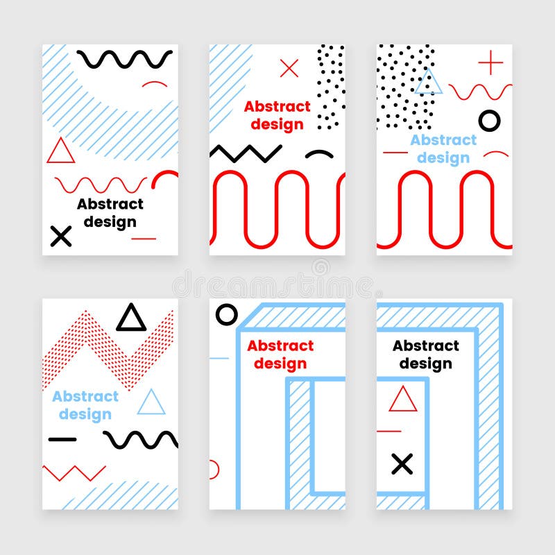 Memphis poster set stock vector. Illustration of color - 98530181