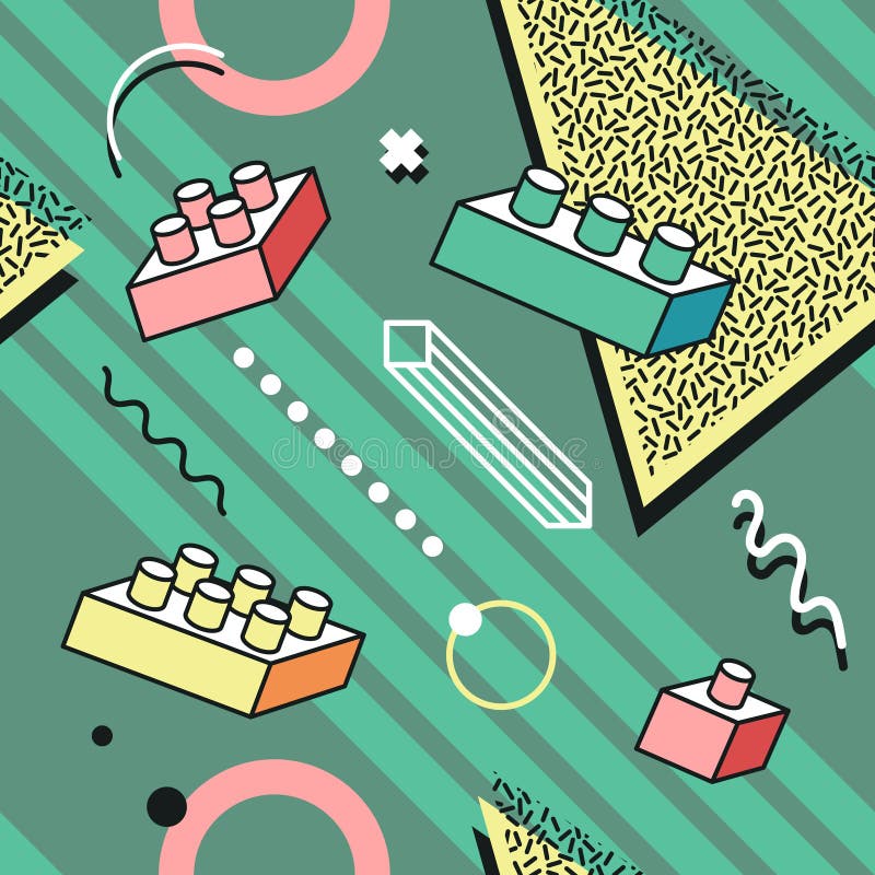 Memphis Seamless Pattern. Abstract Trendy Background Retro Style Stock ...