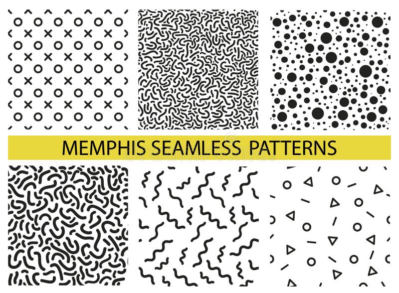Memphis Seamless Pattern Collection. Stock Vector - Illustration of ...