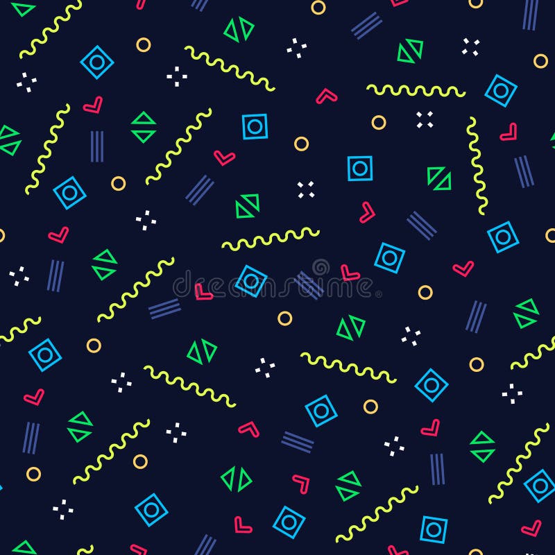 Memphis Seamless Pattern. Colorful Texture Retro Style. Memphis Pattern ...