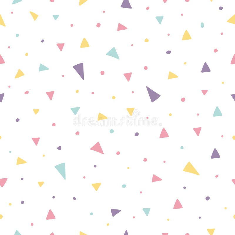 Memphis Seamless Pattern Design with Triangle Confetti Stock ...