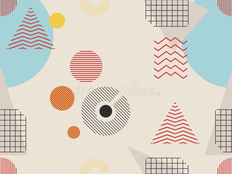 Memphis Seamless Pattern. Holographic Geometric Shapes, Gradients ...