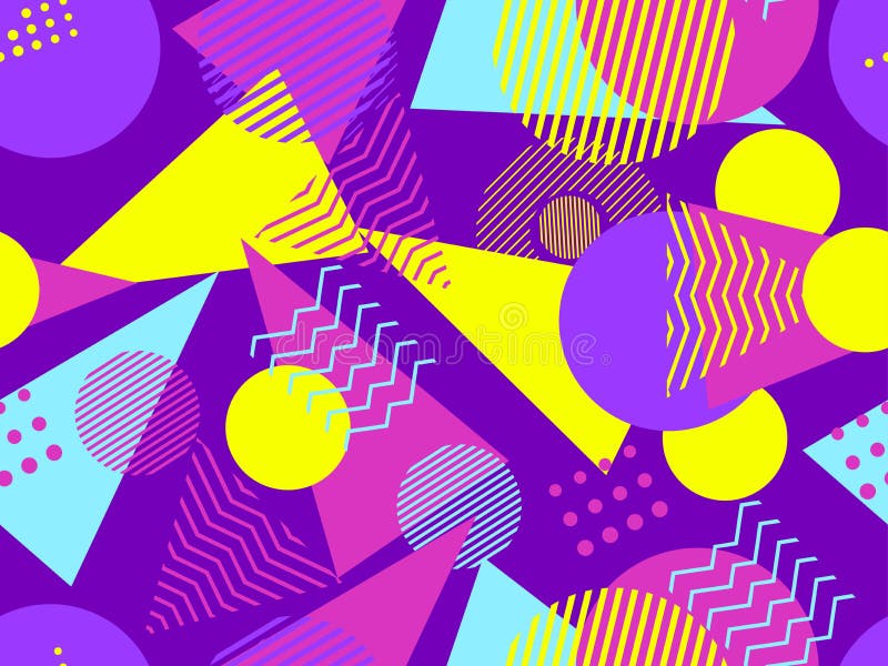 Memphis Seamless Pattern. Geometric Elements Memphis in the Style of 80 ...