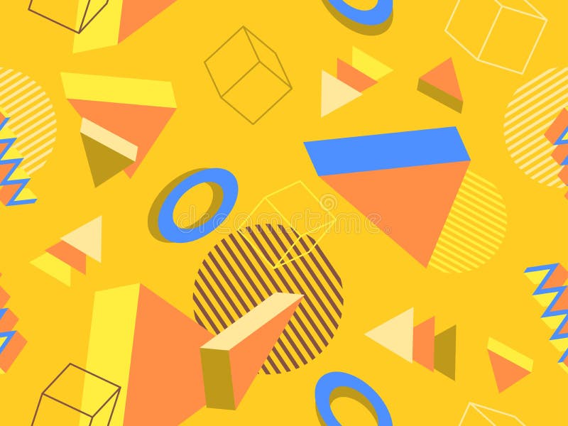 Memphis Seamless Pattern. Geometric Elements Memphis in the Style of 80 ...