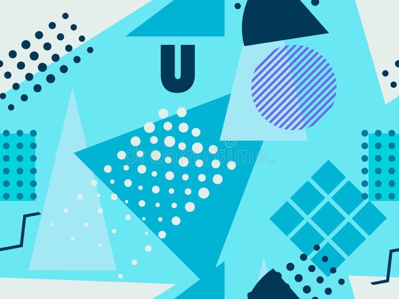 Memphis Seamless Pattern. Geometric Elements Memphis in the Style of ...
