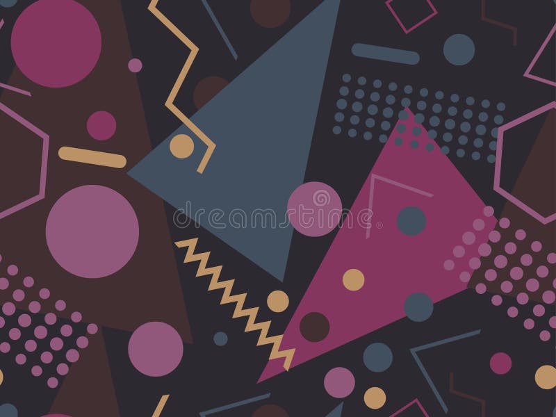 Memphis Seamless Pattern. Geometric Elements Memphis in the Style of 80 ...