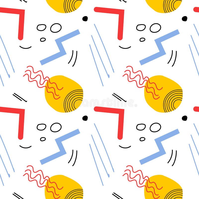 Memphis Pattern. Retro Background in Color Figures Stock Vector ...