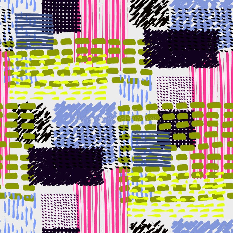 Memphis Seamless Pattern in Retro Style. Stock Vector - Illustration of ...