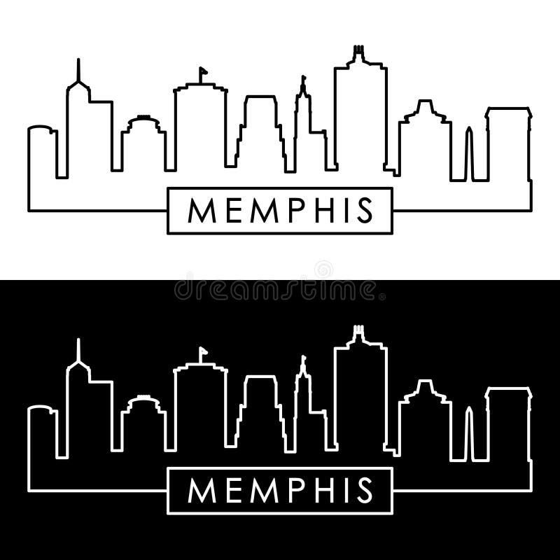 Memphis, USA Skyline and Landmarks Silhouette Stock Vector ...