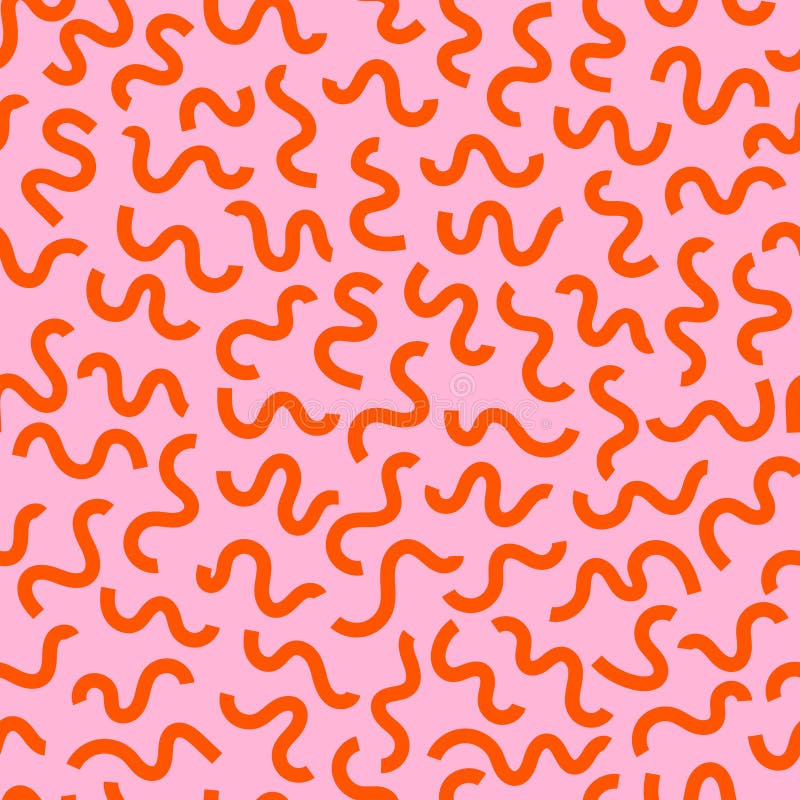 Memphis Squiggle Seamless Pattern. Bold Geometric Abstract Background ...
