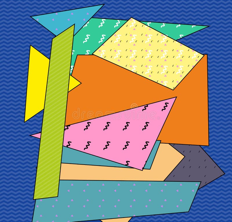 Memphis Style Abstract Art Set Stock Illustration - Illustration of ...