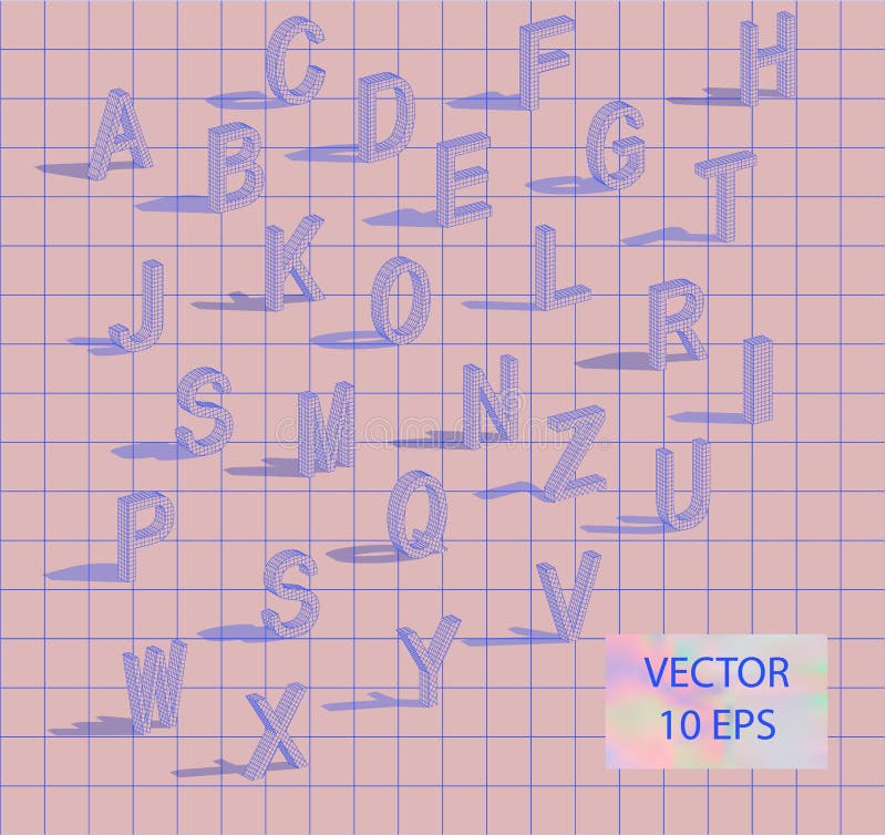 Isometric Font. Creative Colored Geometric Alphabet. 3d Gradient ...