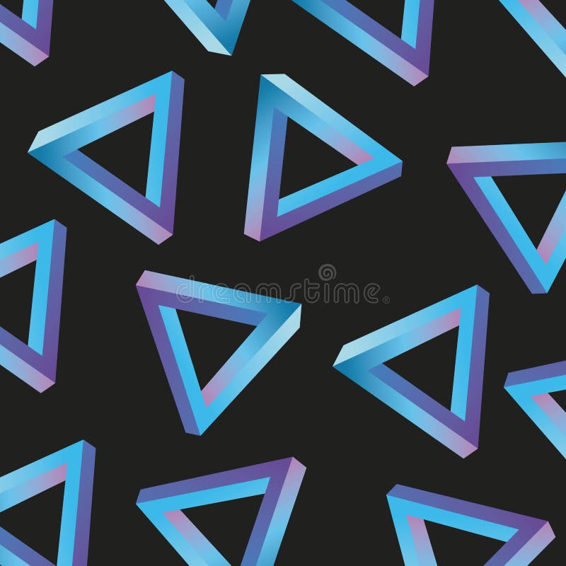 Memphis Style Pattern Triangle Geometric Shape Stock Vector ...