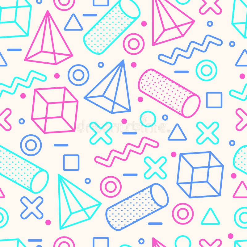Memphis Style Seamless Pattern Astratto Con Le Forme Geometriche ...