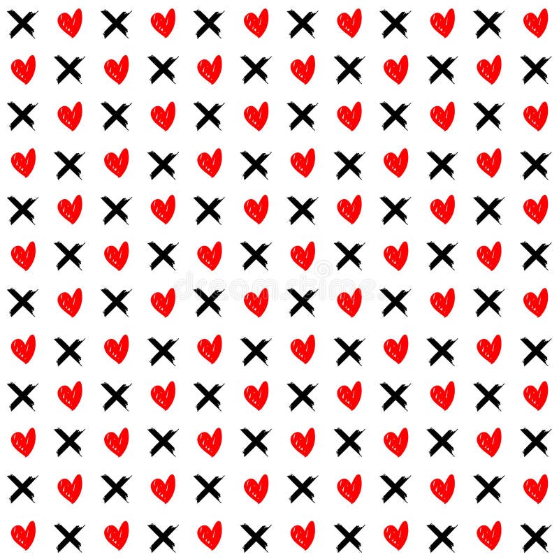 Memphis Style Simple Vector Xo Pattern, Stock Vector - Illustration of ...