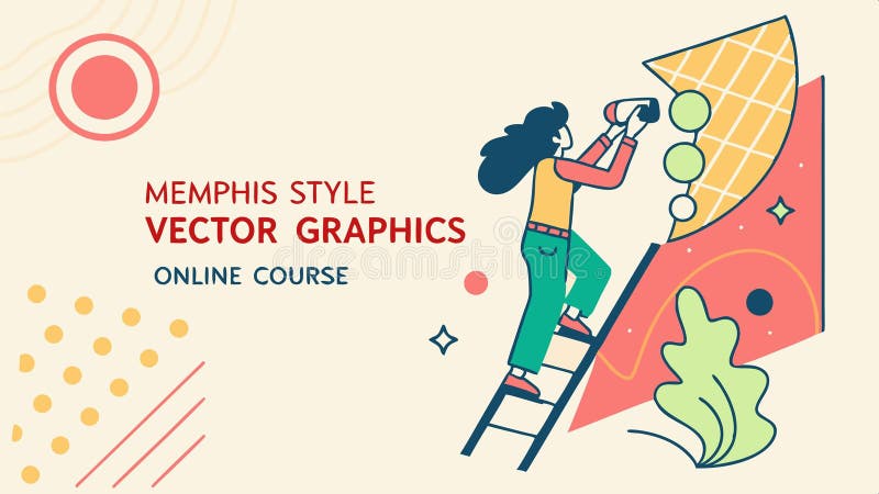 Memphis Style Vector Graphics, Online Course and Digital Design ...