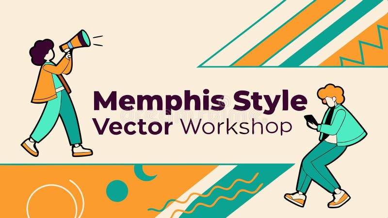 Memphis Style Workshop Banner, Creative Event and Design Template ...