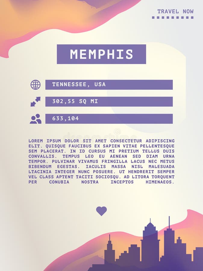 Memphis, Tennessee State Vector Infographics, Brochure Layout. Guide ...