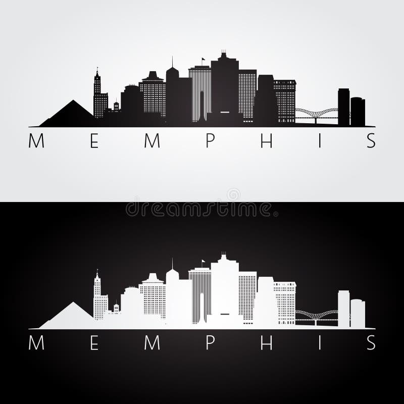 Memphis, USA Skyline and Landmarks Silhouette Stock Vector ...