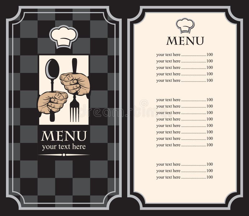 Menú con las manos ilustración del vector. Ilustración de barra - 23411059