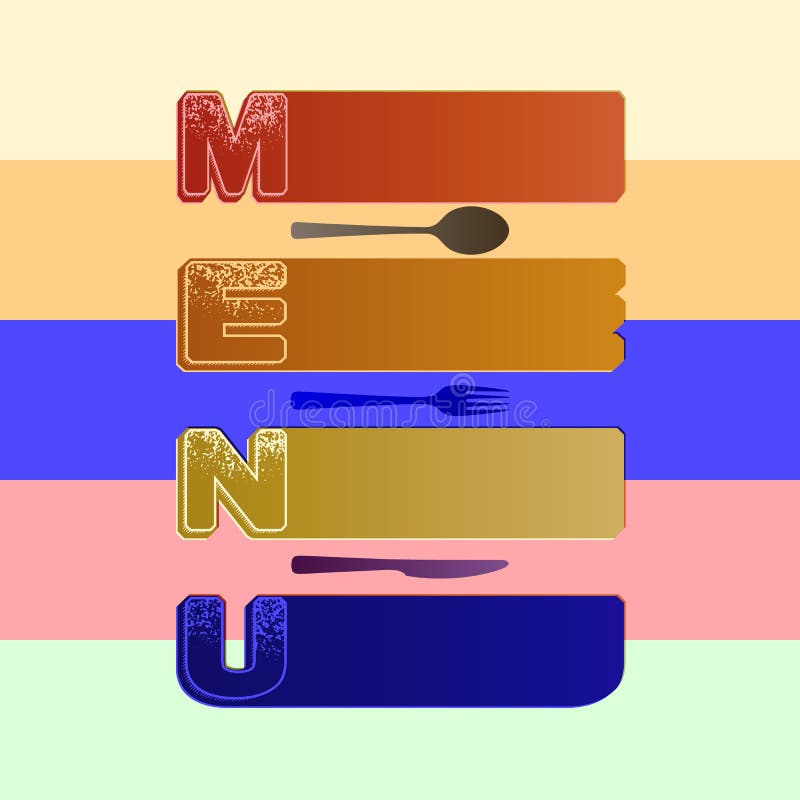 Menú Del Restaurante Con Las Letras Modificadas 4 Ilustración del ...