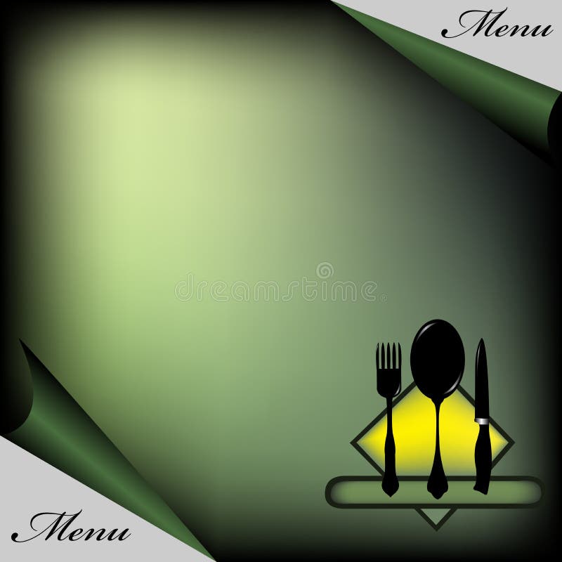 Menú verde del restaurante ilustración del vector. Ilustración de ...