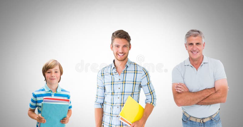 Educated Men of Age Generations Growing Up with Euro Notes Stock Image ...
