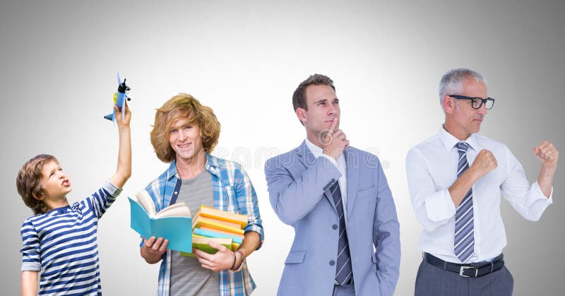 Men of Age Generations Growing Up Stock Image - Image of academic ...