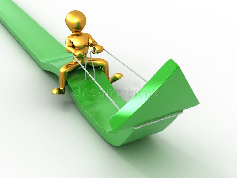 Men on Arrow. Conceptual Image of Success Stock Illustration ...