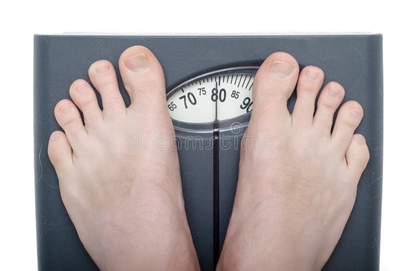 Men on bathroom scale stock image. Image of healthcare - 14197543
