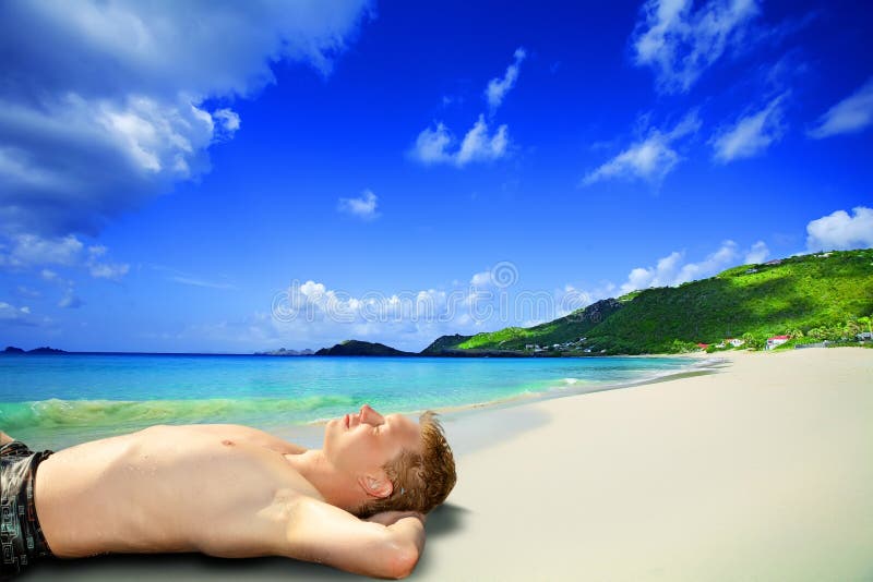 Men on the beach stock photo. Image of beautiful, person - 24049648