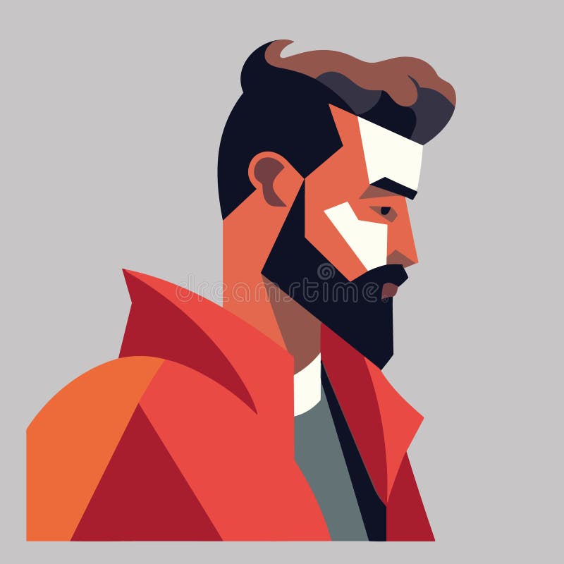 Men Beard Face Side View Vector Illustration Stock Vector ...
