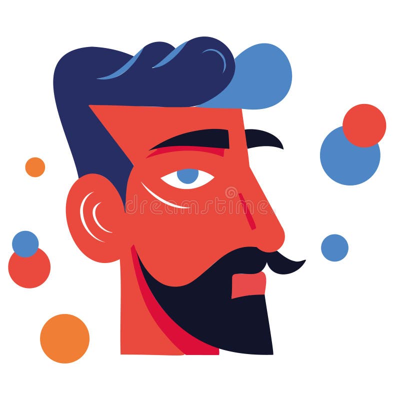 Men Beard Face Side View Vector Illustration Stock Vector ...