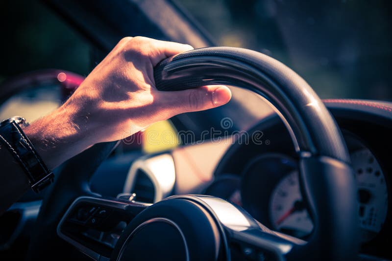 Men Behind The Steering Wheel Stock Photo - Image of depth, shallow ...