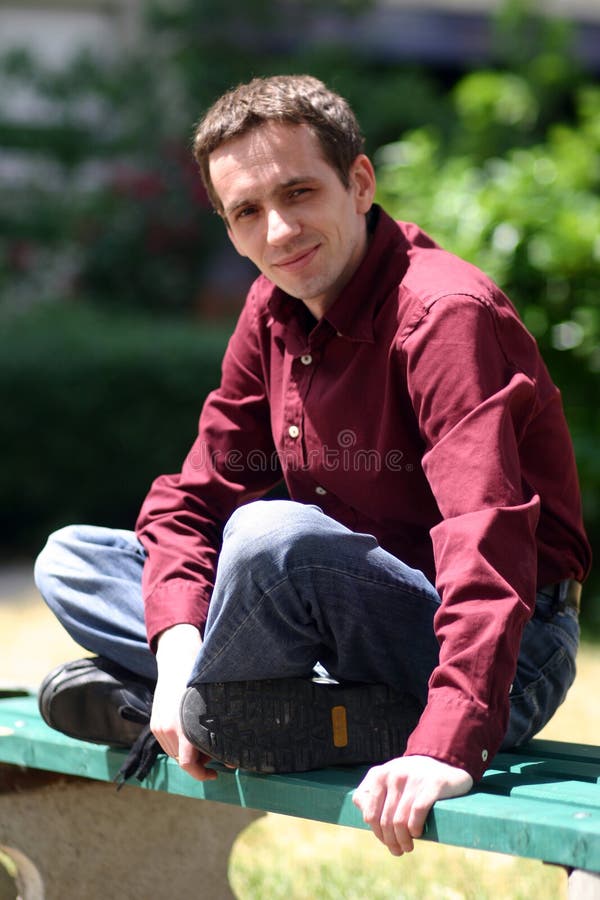 Men on the bench stock photo. Image of relaxing, happiness - 6102204