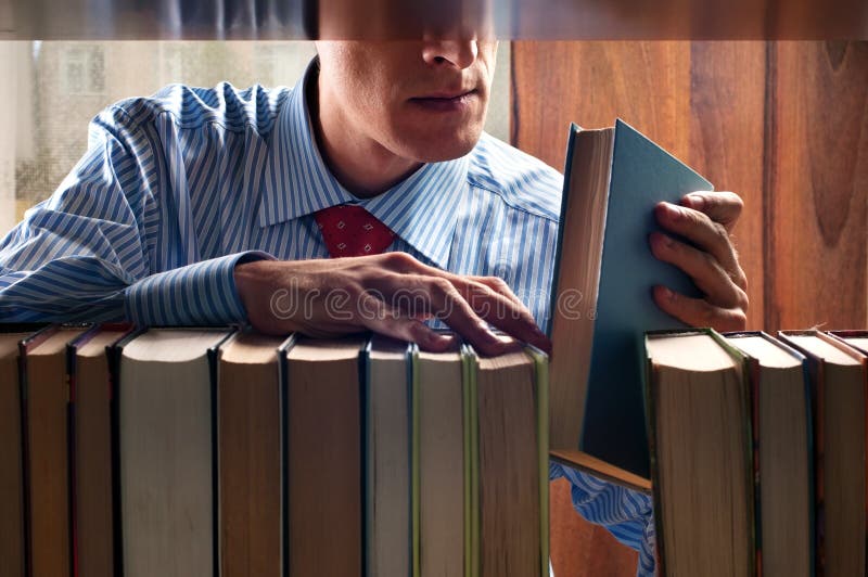 Men and book stock image. Image of stack, bookstore, concentration ...