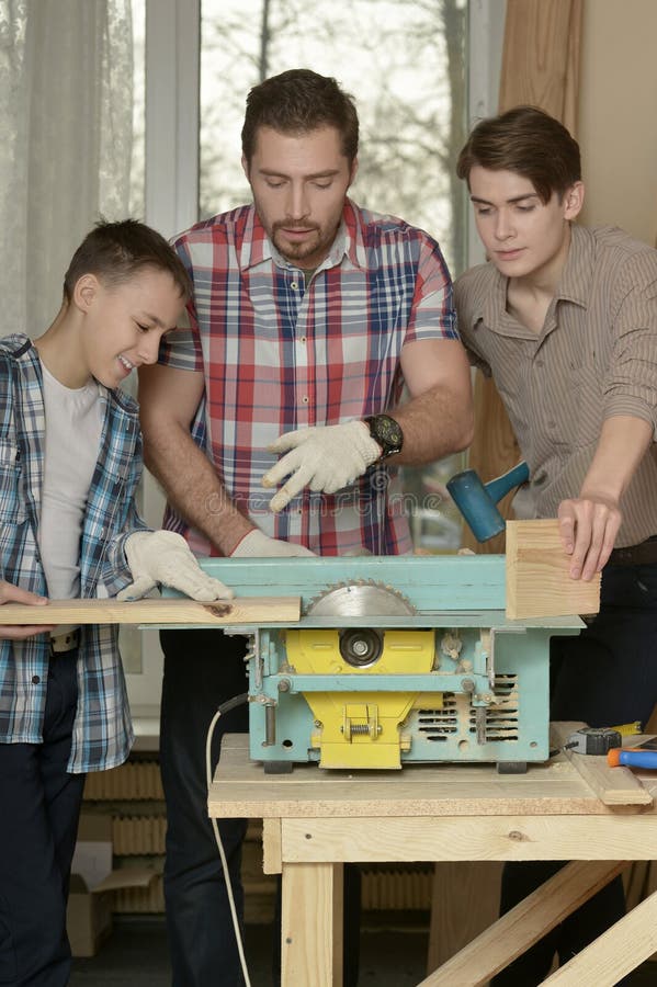 Men and Boy Doing Repair at Home Stock Image - Image of repair ...